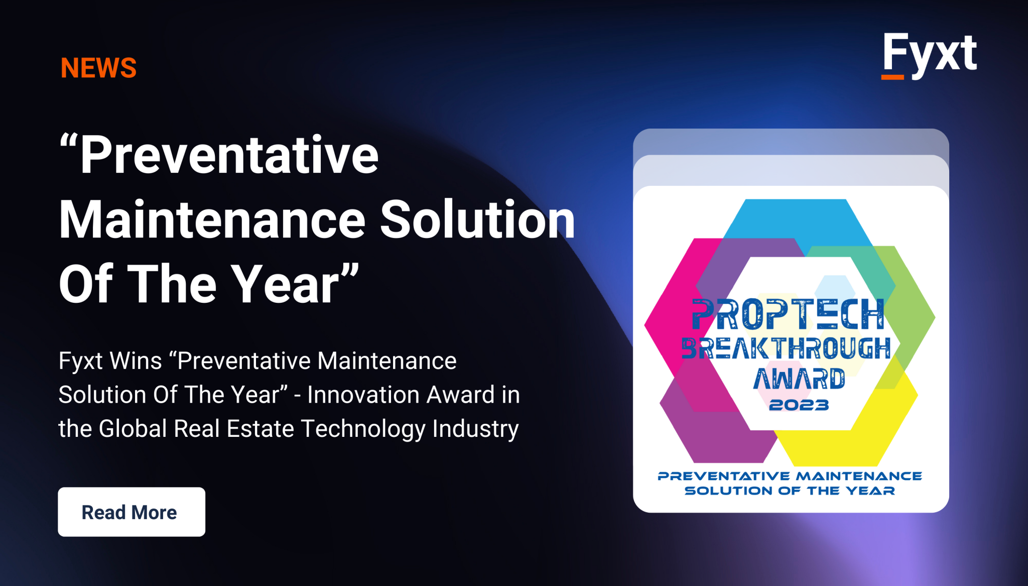 We've got exciting news: Fyxt Wins “Preventative Maintenance Solution ...